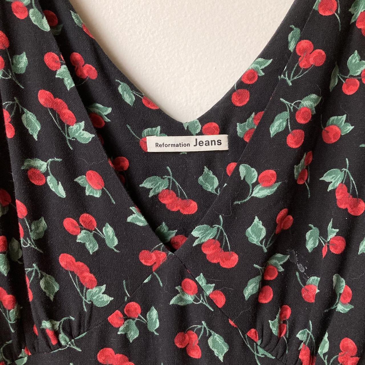 Reformation Ares Cherry Dress. Features a red cherry... - Depop