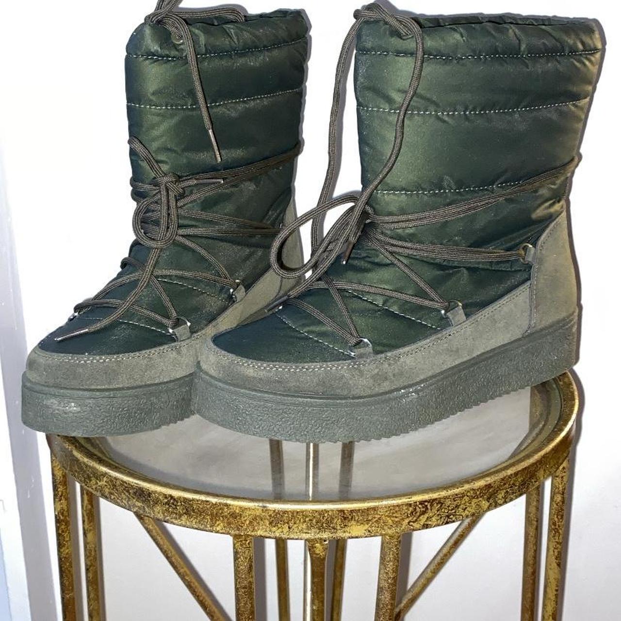 Olive Green Fashion Nova Moonboots - Women’s Size... - Depop