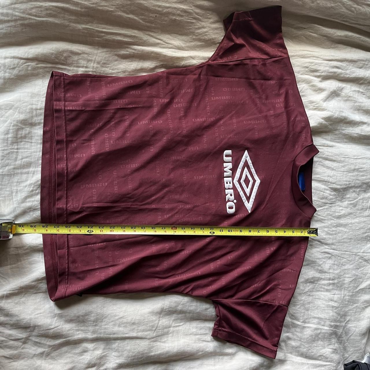 Maroon red burgundy umbro athletic tee - Depop