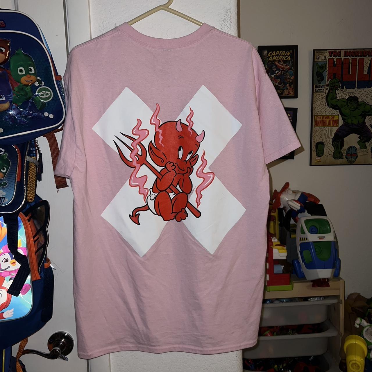 XPLR sam and colby merch red heart / baby devil... - Depop