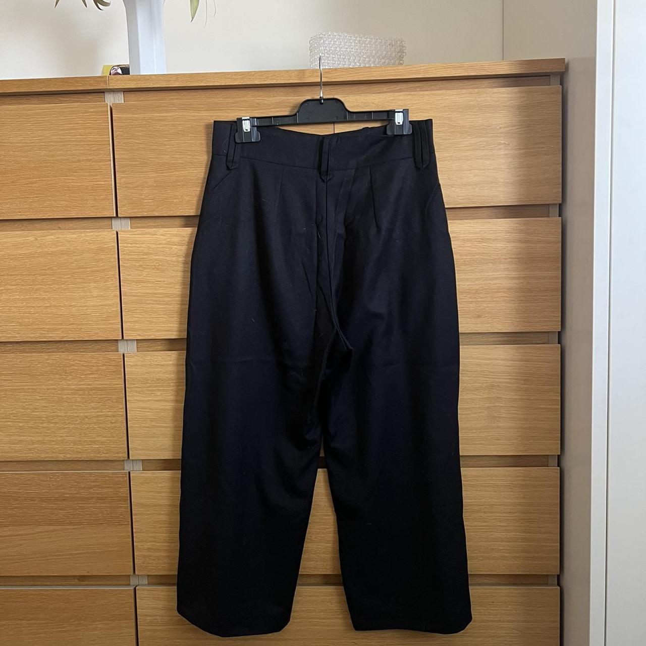 Italian Designer Black Wide Leg Culotte Pants Made... - Depop