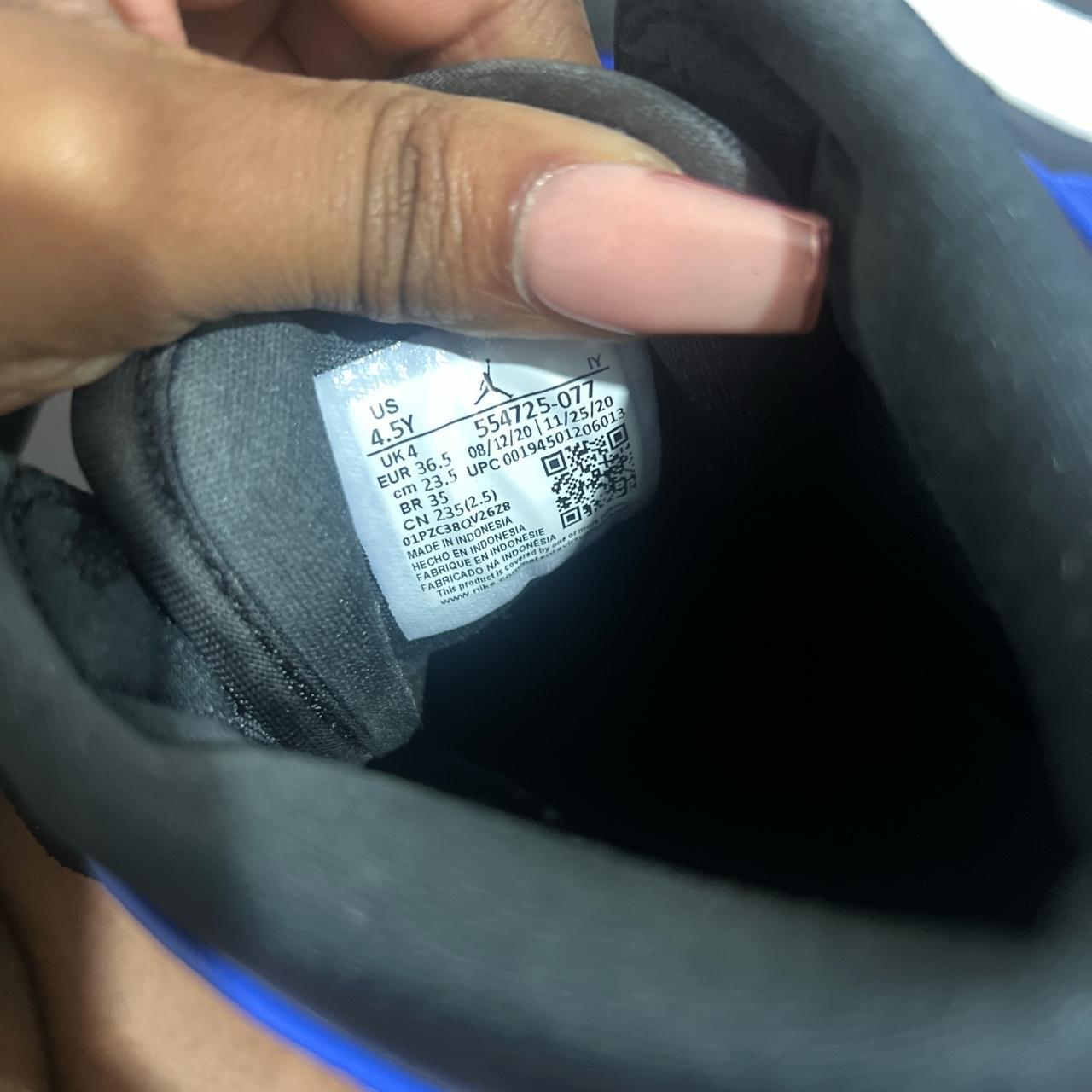 JORDAN AIR 1s MID - BLACK AND BLUE SIZE 4. COMES... - Depop