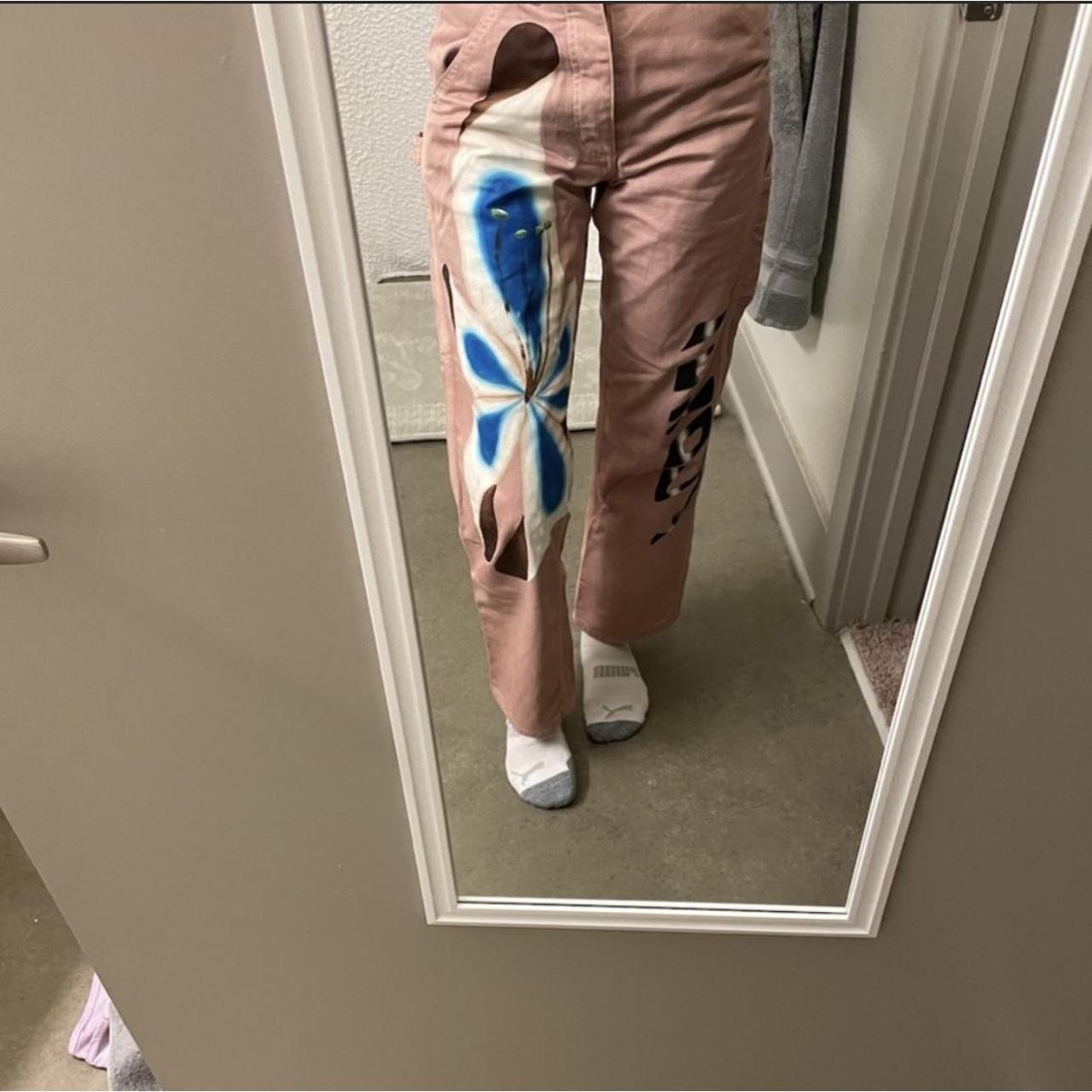 Juliet Johnstone Hand Painted Pants 1/1 design size... - Depop