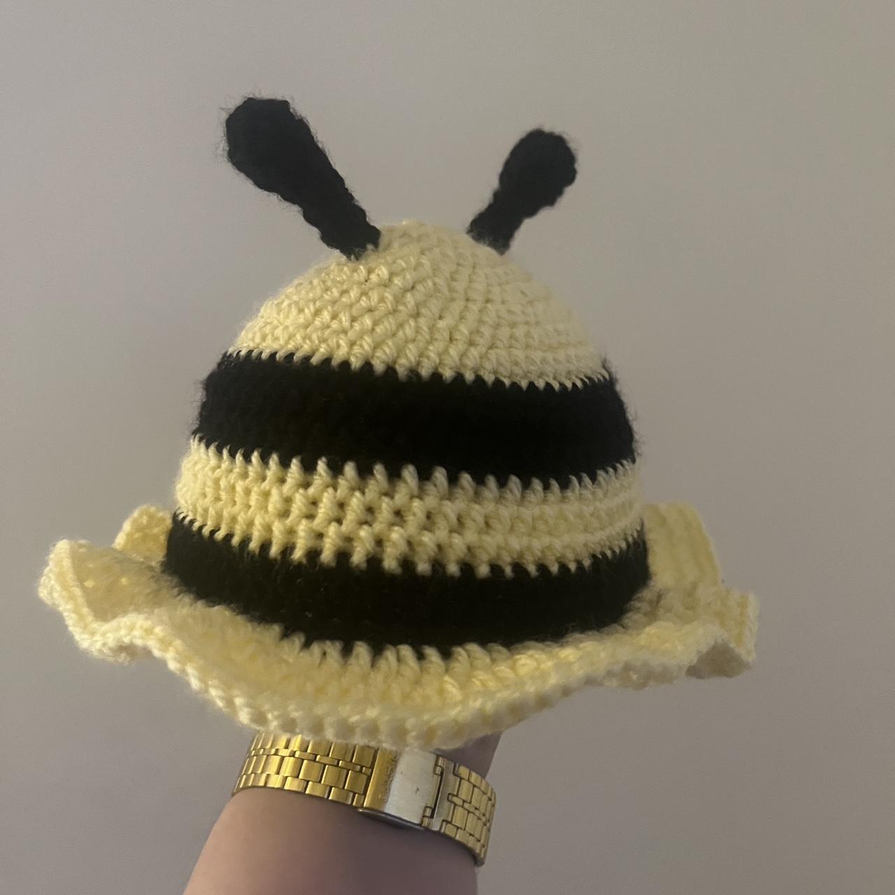 Handmade, crochet bumble bee bucket hat!🐝 Size 0-3... | Depop