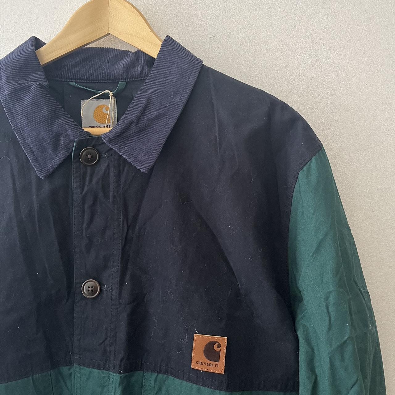 Carharrt Clark Chore Jacket - ‘Sequoia / Deep Night’... - Depop