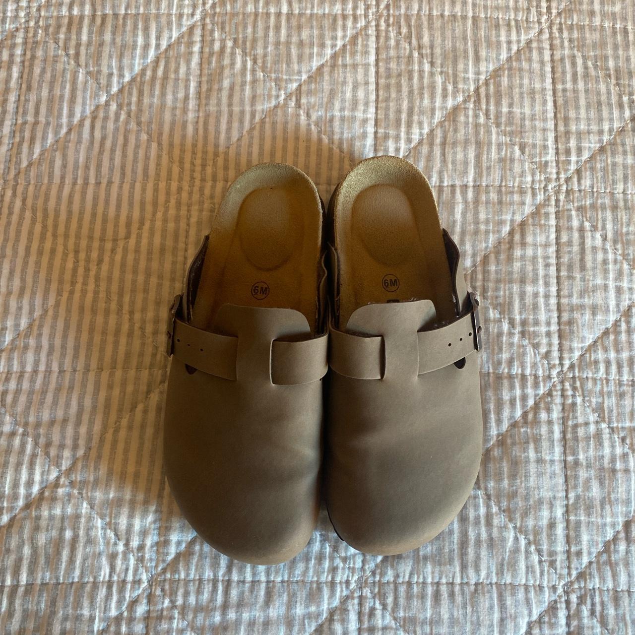 barley worn fake birkenstock boston clogs super... - Depop