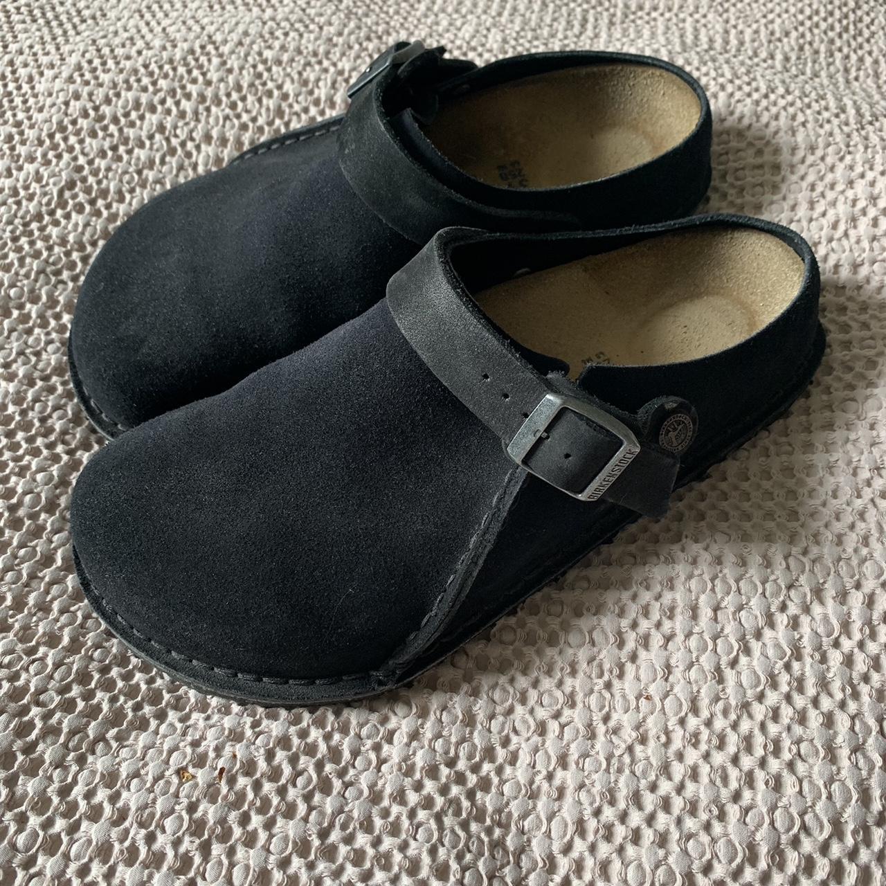 Birkenstock black suede clogs. Like new, only used... - Depop