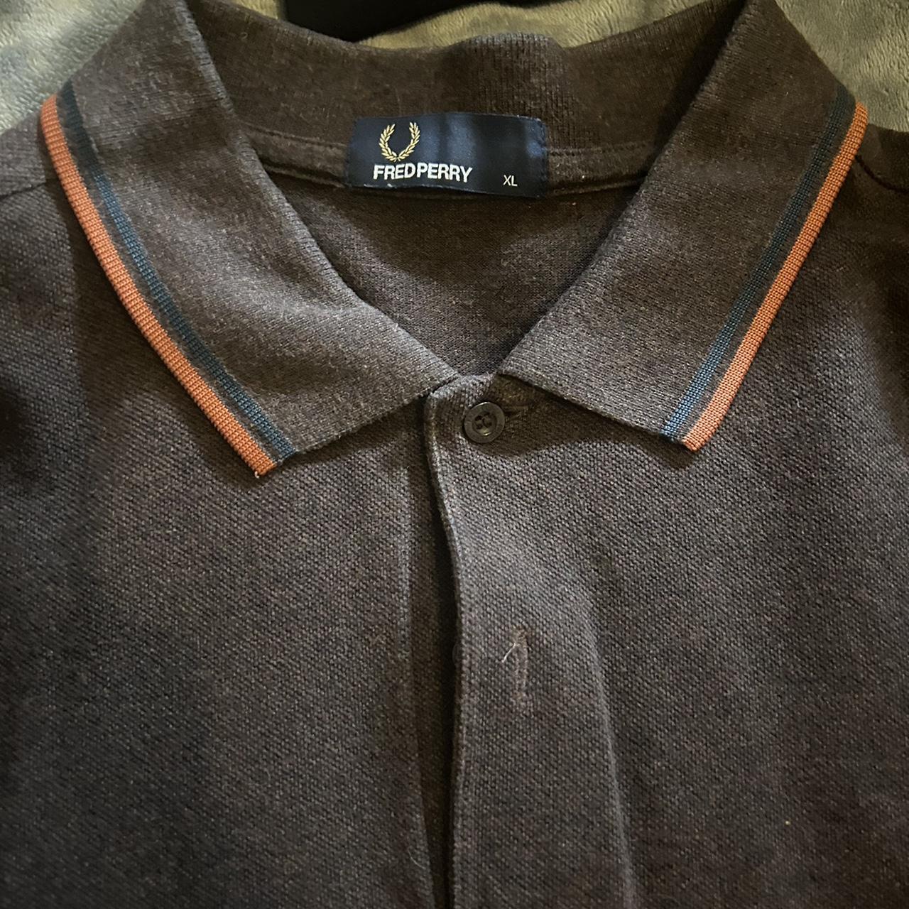 Fred Perry brown polo Size XL - Depop