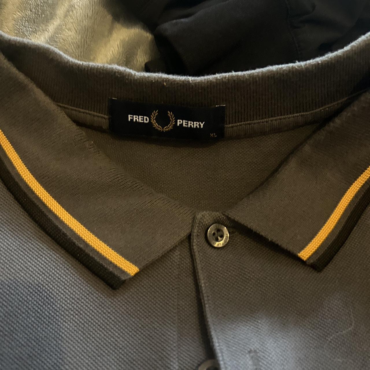 Fred Perry grey polo Size XL - Depop