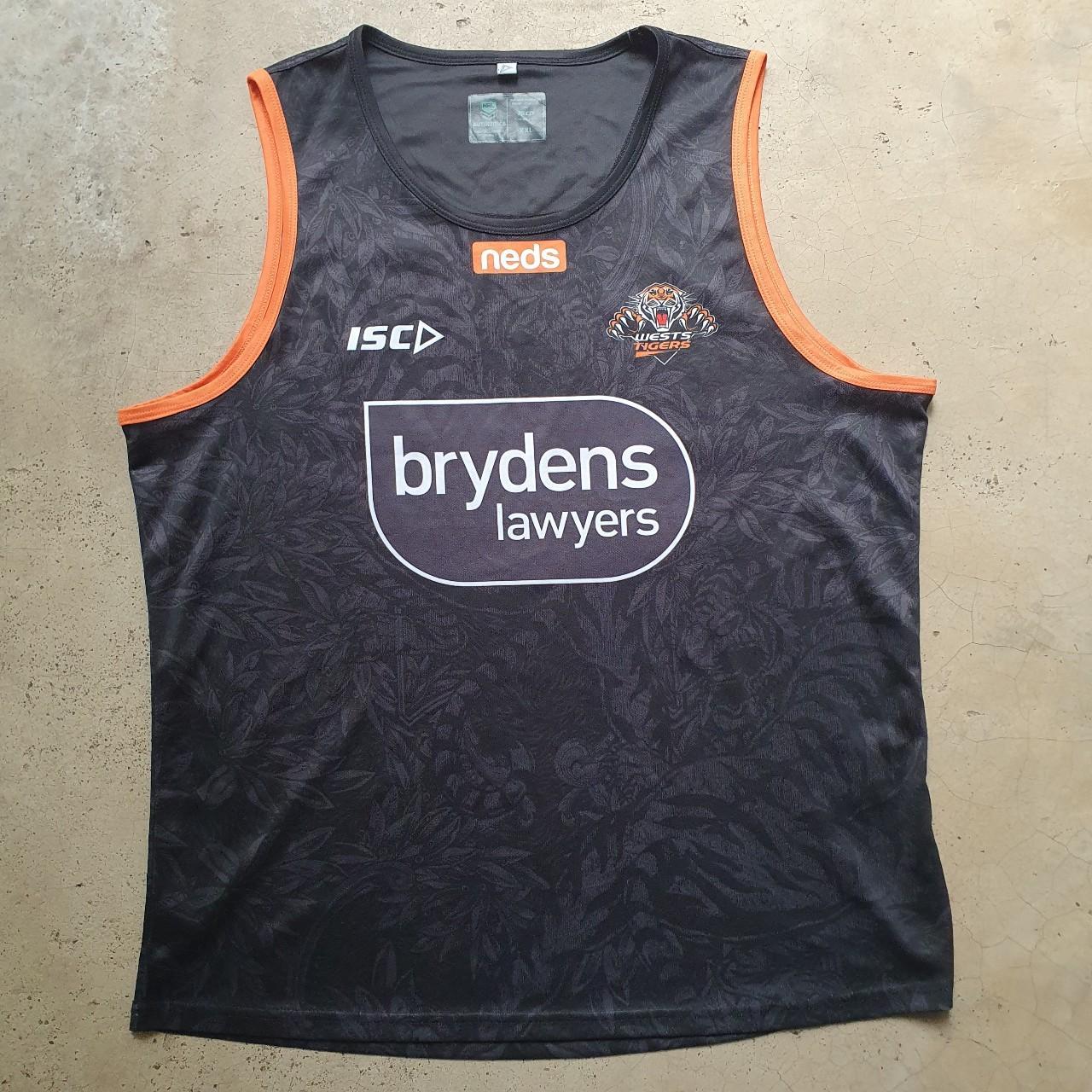 West Tigers NRL Training Singlet By ISC 100%... - Depop