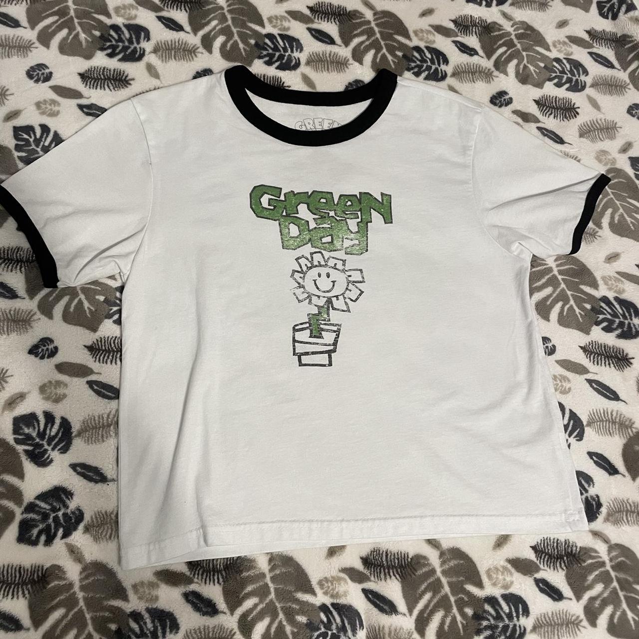 Green Day ringer tee!! White has 0 stains and no... - Depop