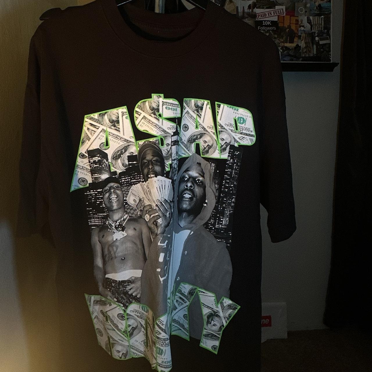 a$ap rocky awge tee size large never worn - Depop