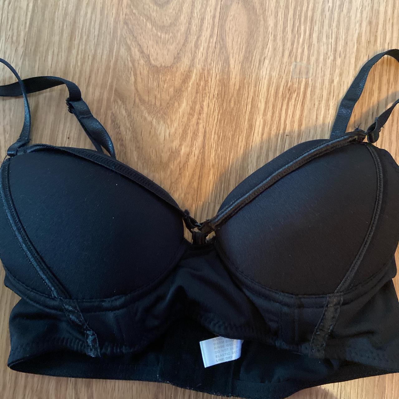 black caged bra size 34a has cage above breasts... - Depop