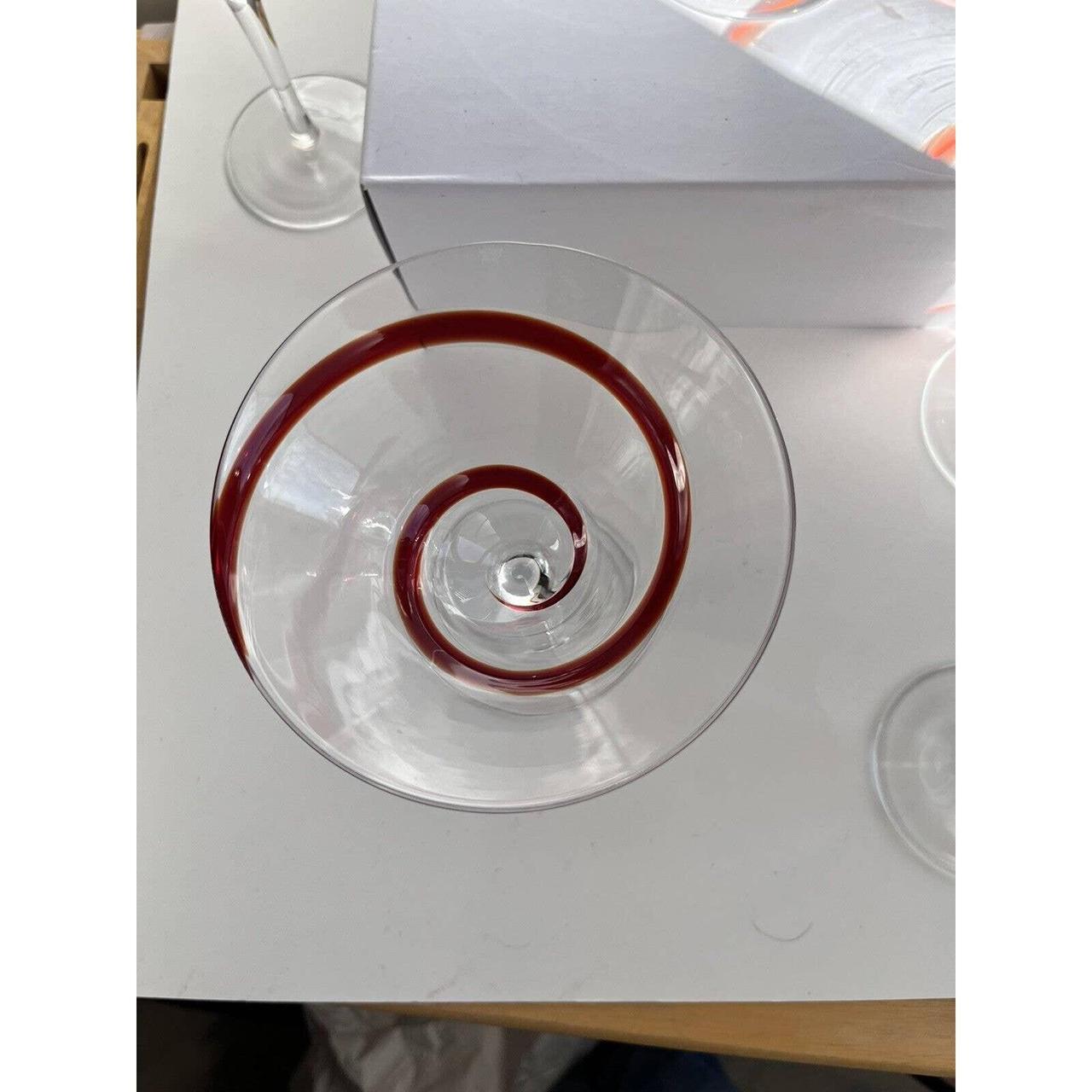 Pair of Pier 1 Swirline Ruby Red Swirl Martini Cosmo... - Depop