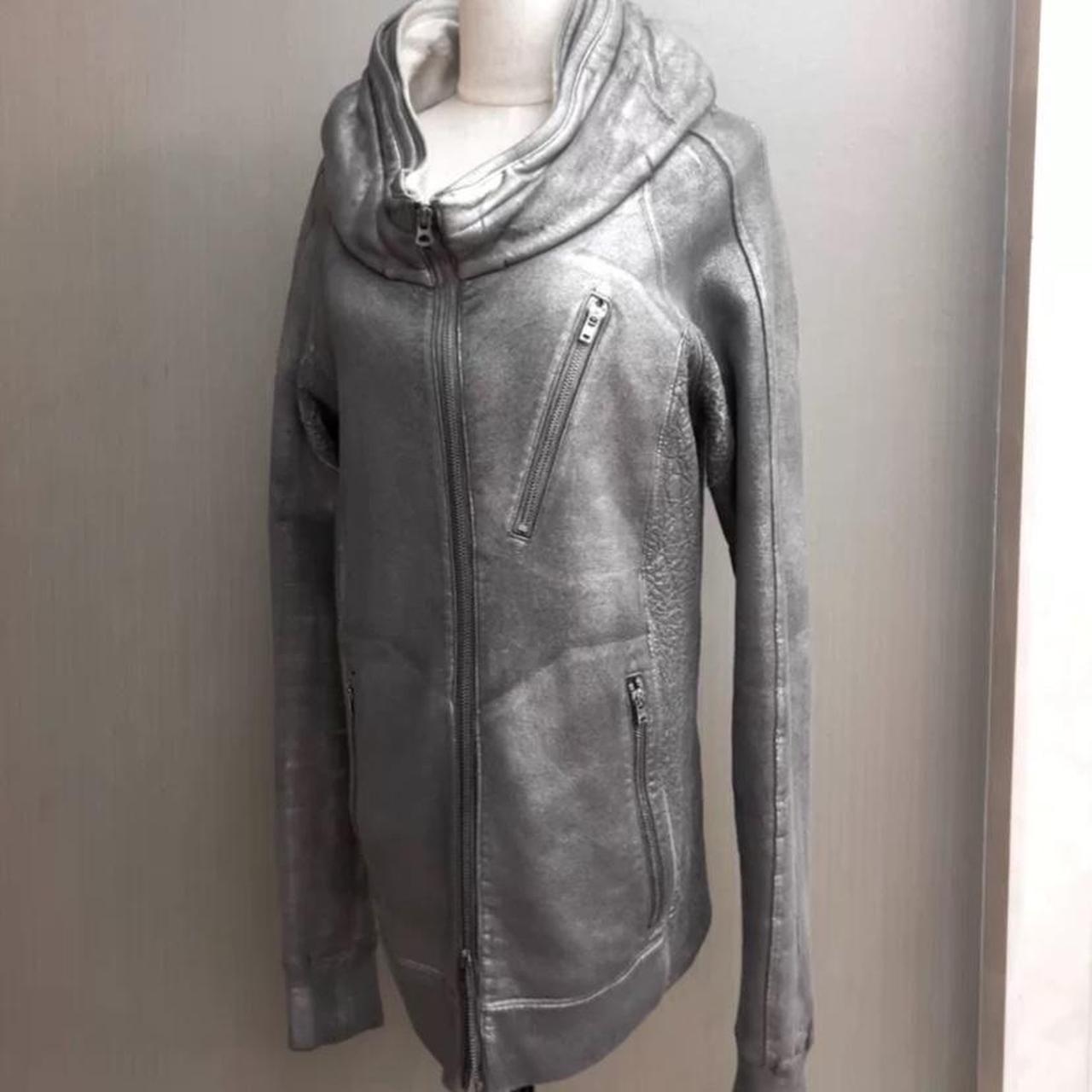 Lgb silver grey leather jacket Size 1 Very... - Depop