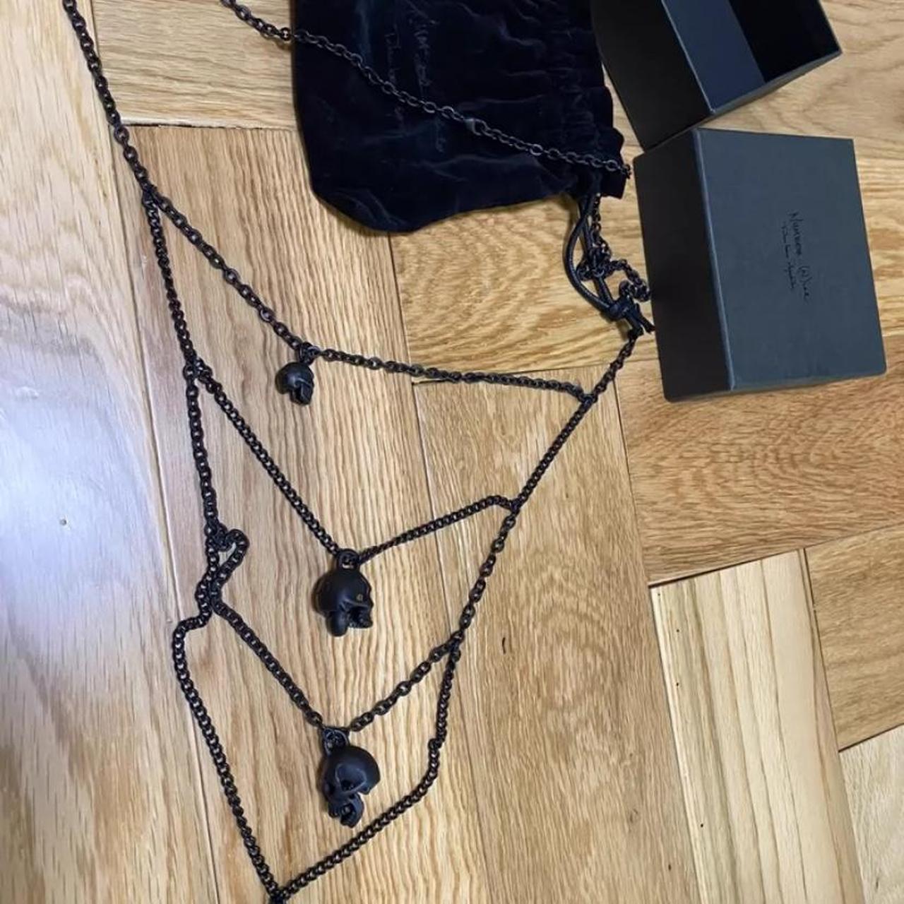 Number nine runway multiple layers skull necklace... - Depop