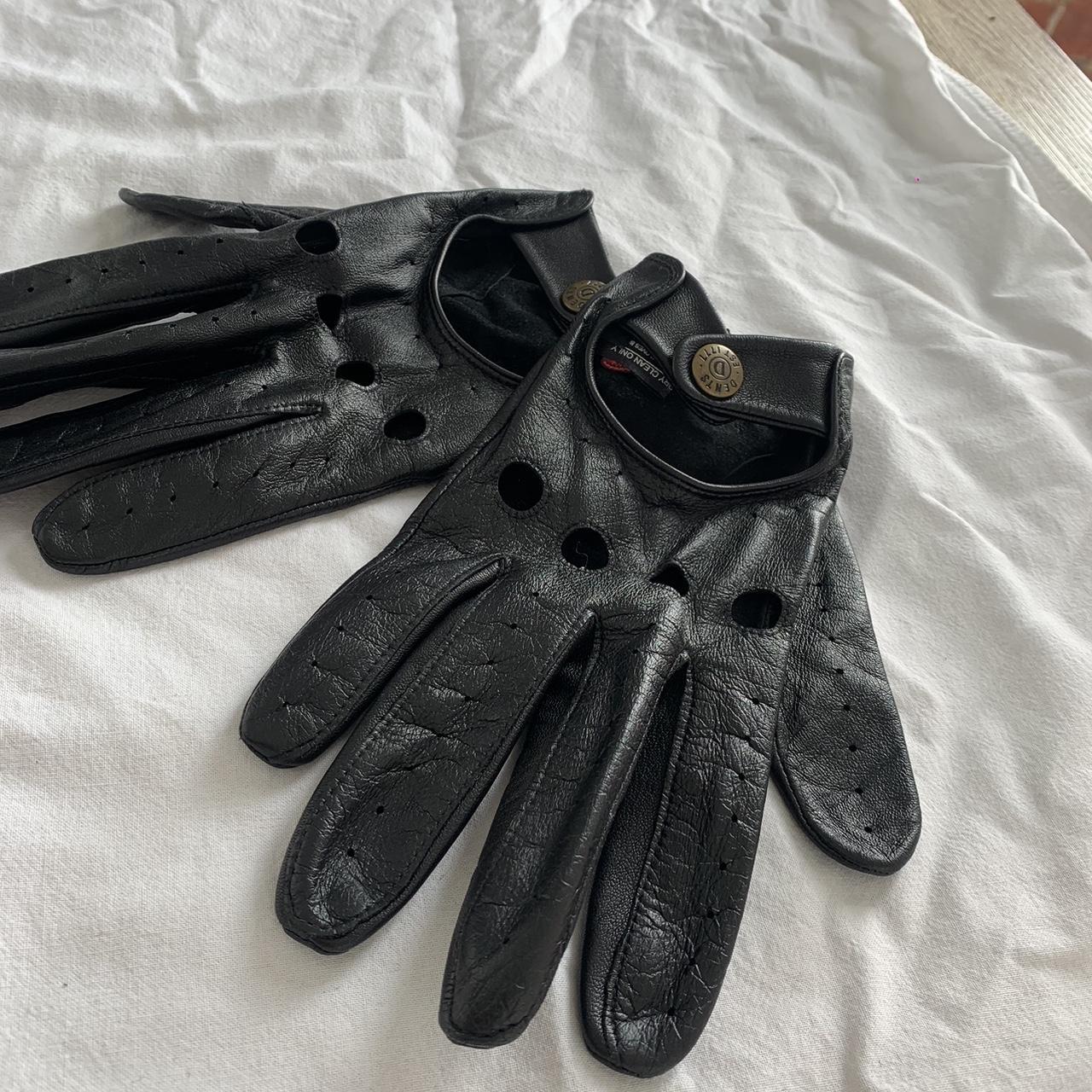 DENTS BLACK LEATHER DRIVING GLOVES Size M Excellent... - Depop