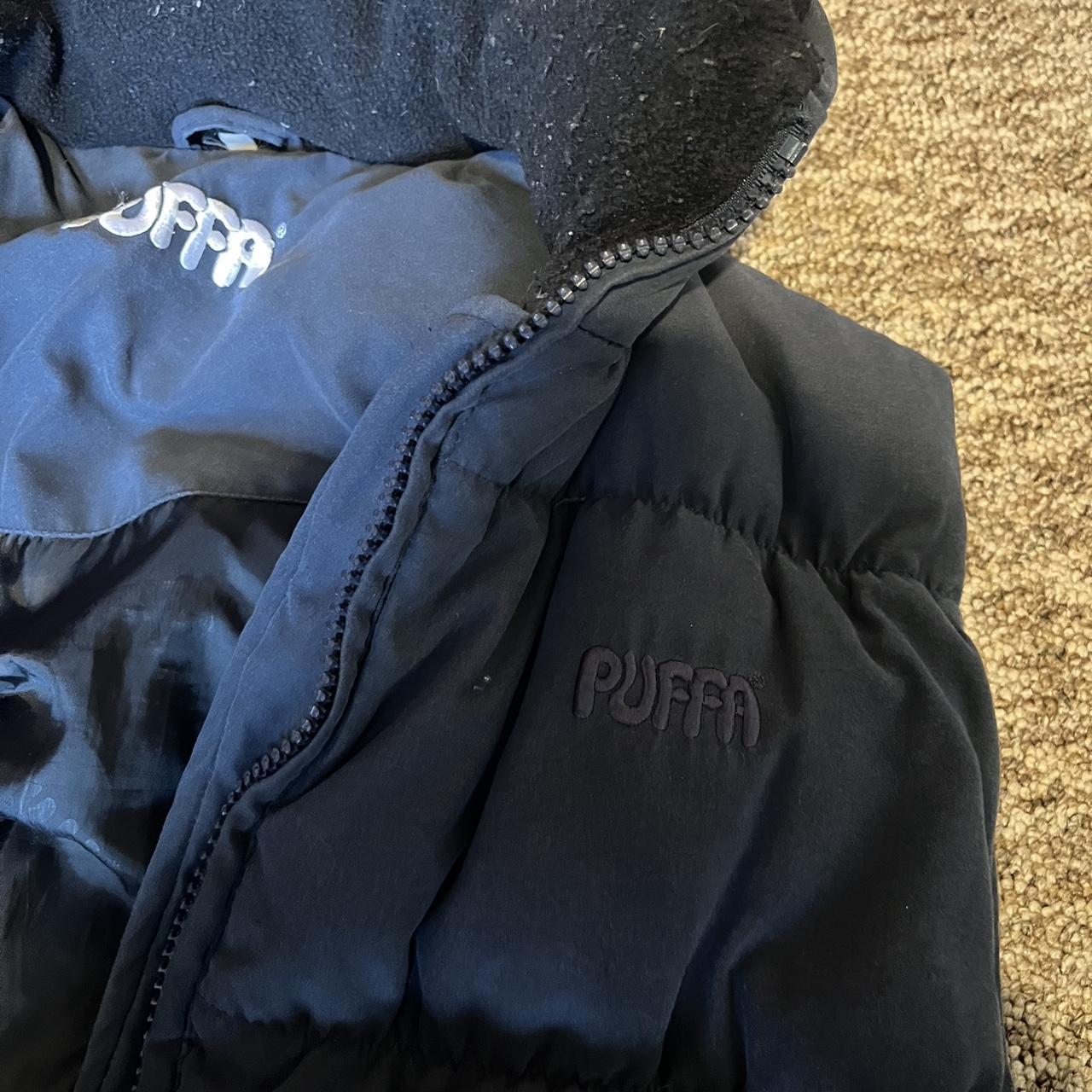 Vintage Puffa Gilet Jacket Blue with embroidered... - Depop