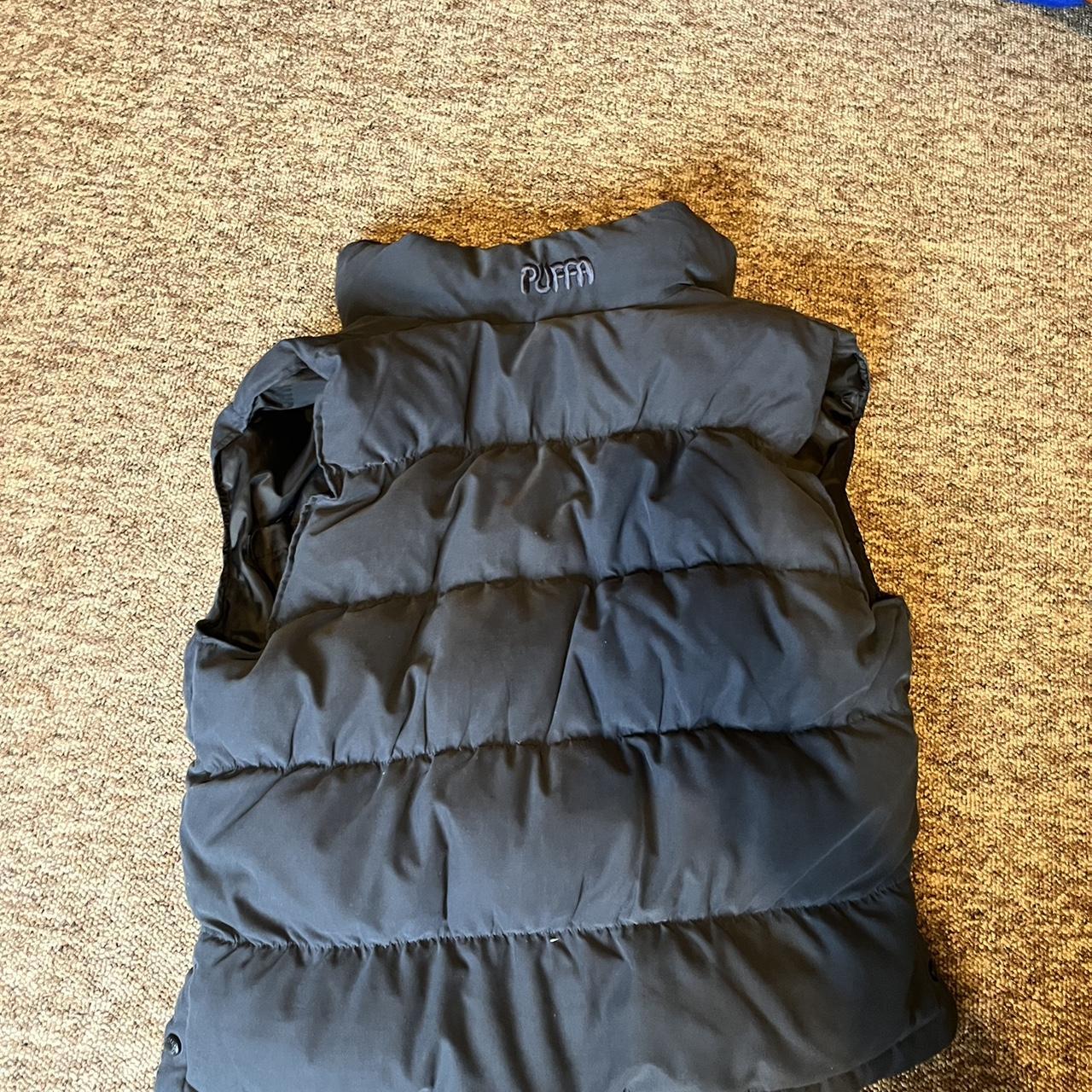 Vintage Puffa Gilet Jacket Blue with embroidered... - Depop