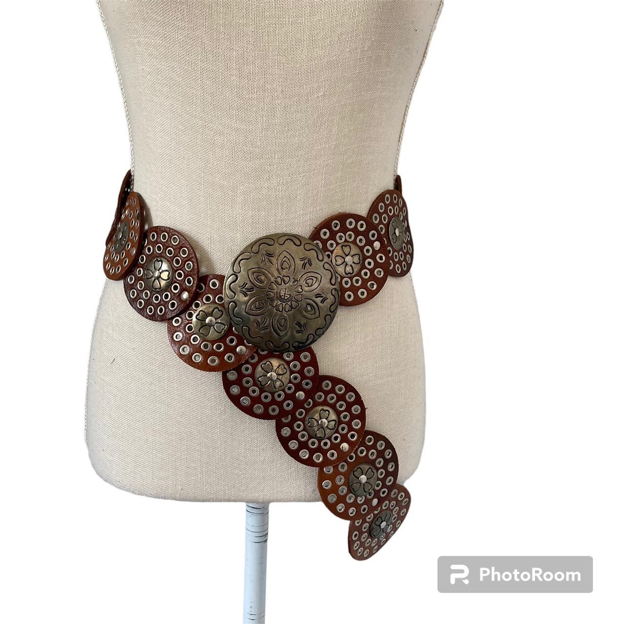 Boho Disc Concho Link Belt (hip hugger) Length:... - Depop