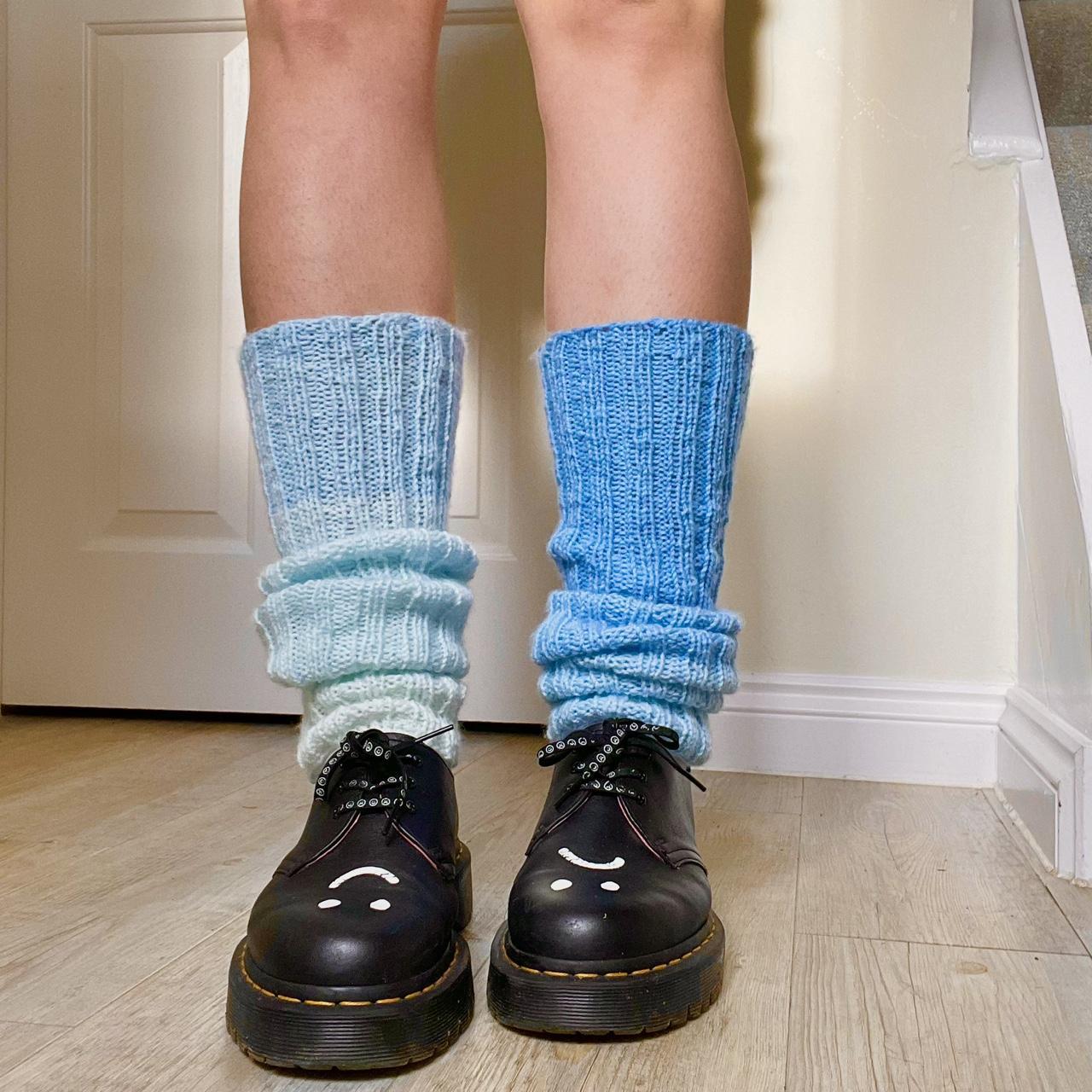 The cutest fluffy, blue and white, ballet style leg... - Depop