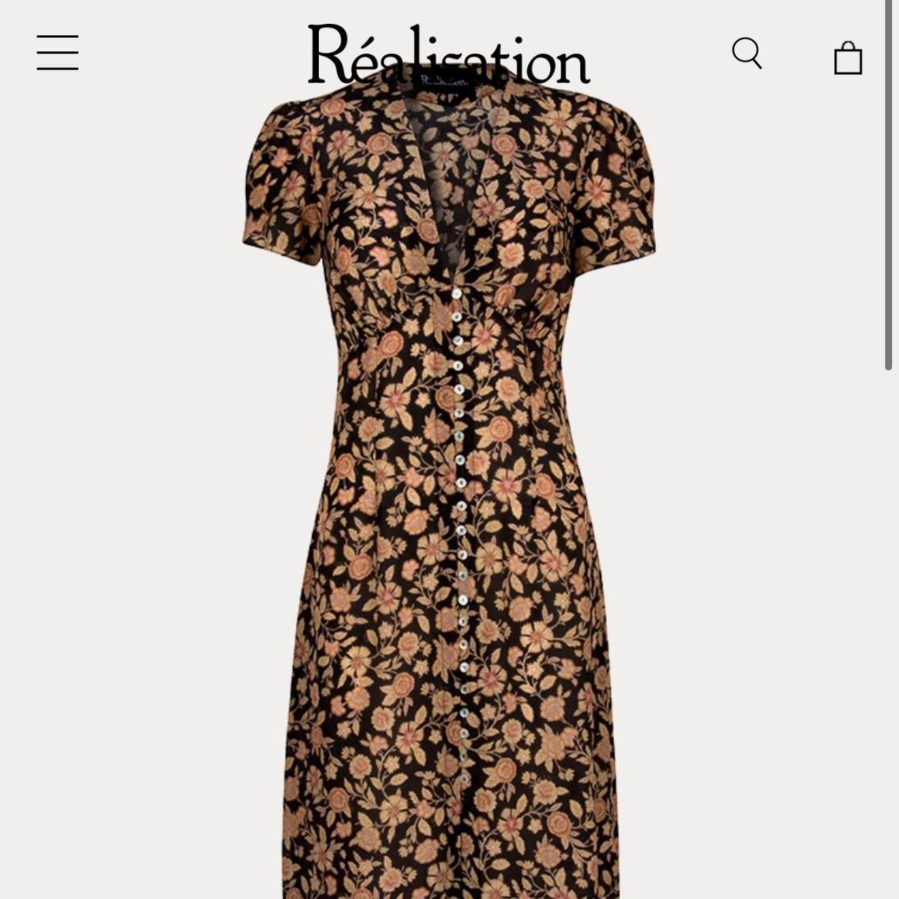 Realisation Par Monica Floral Dress Midi cut Never... - Depop