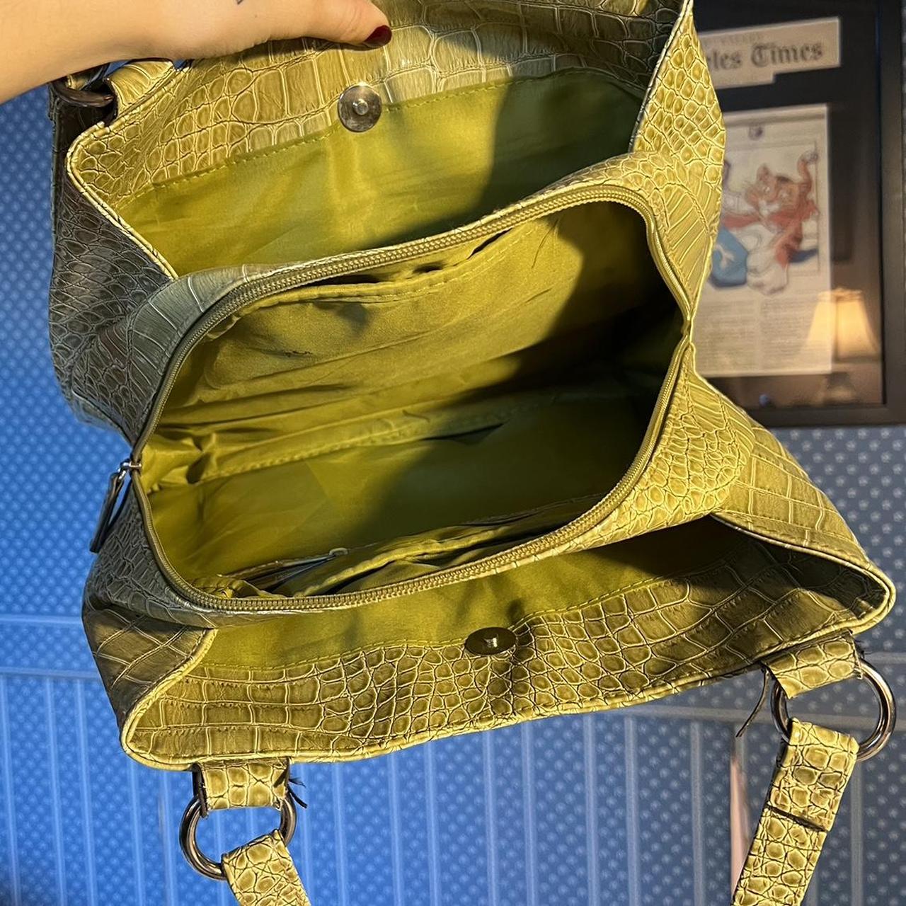 green faux snake skin purse y2k vintage references... - Depop