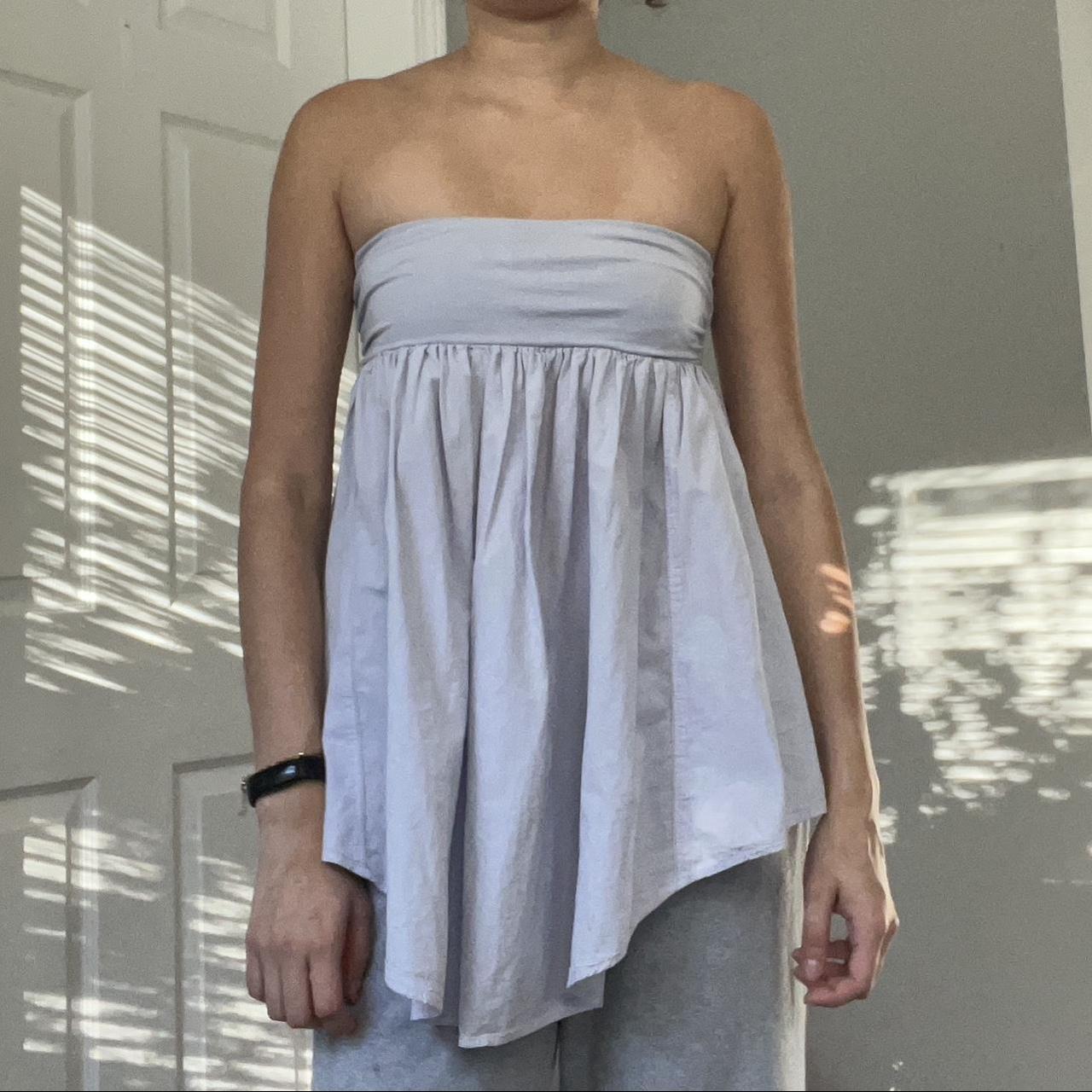 Free People Purple Flowy Tube Top/ Skirt - Depop