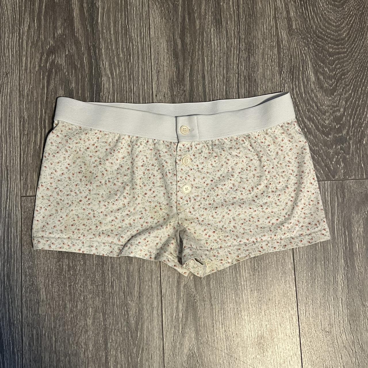 Brandy Melville floral boxer shorts; worn only once! | Depop