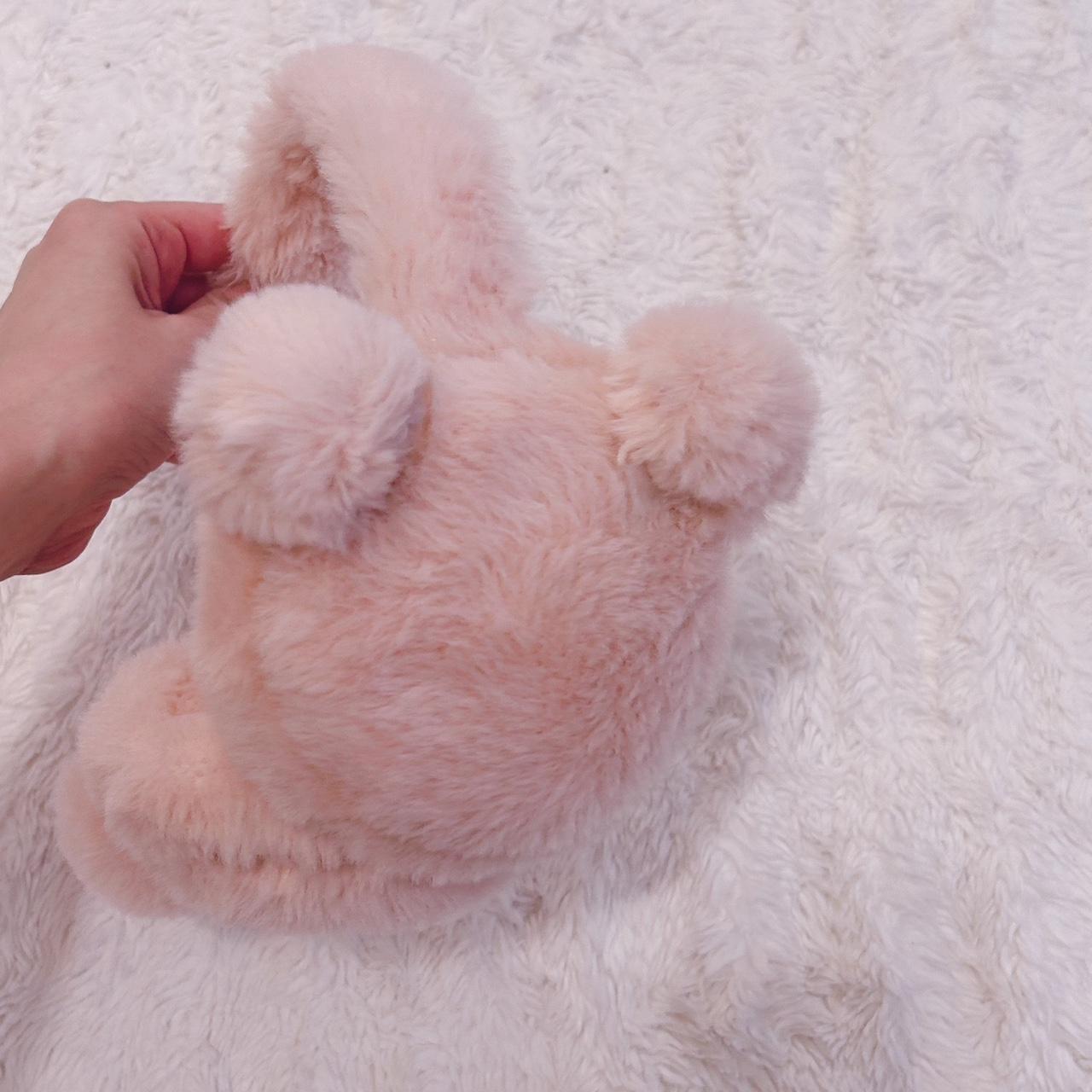 Pink fluffy bear earmuffs #kawaii #earmuffs - Depop