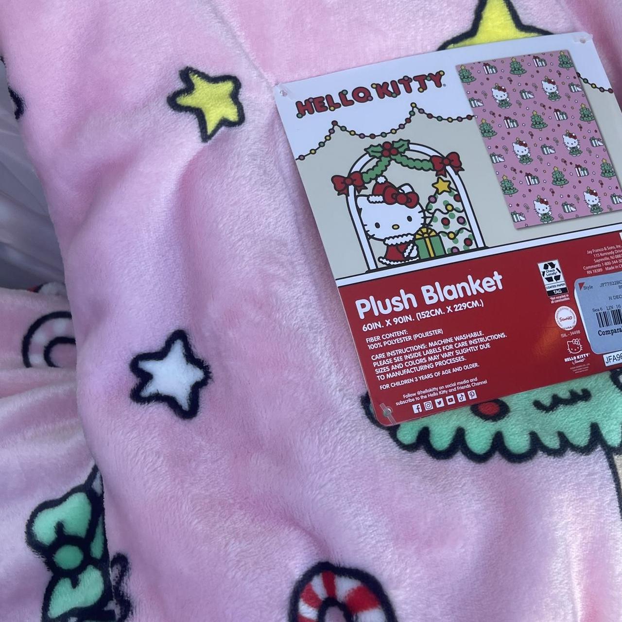 Pink Hello Kitty Christmas plush blanket #sanrio - Depop