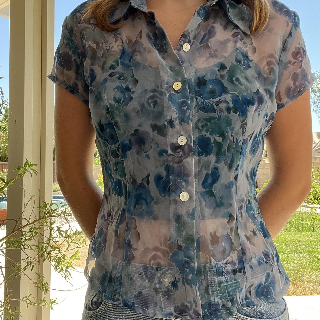 see through button up blouse from Jonathan Martin’ !... - Depop