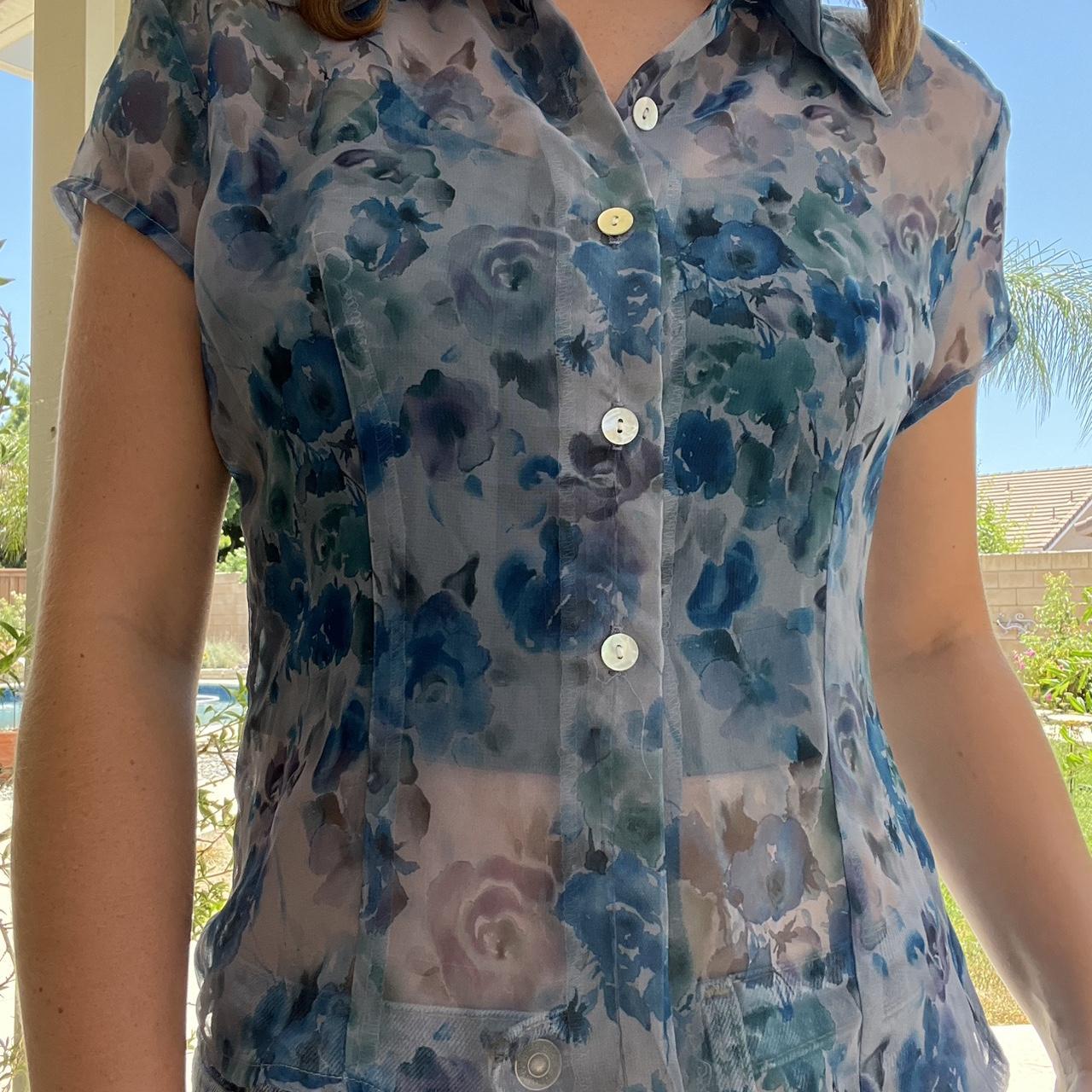 see through button up blouse from Jonathan Martin’ !... - Depop