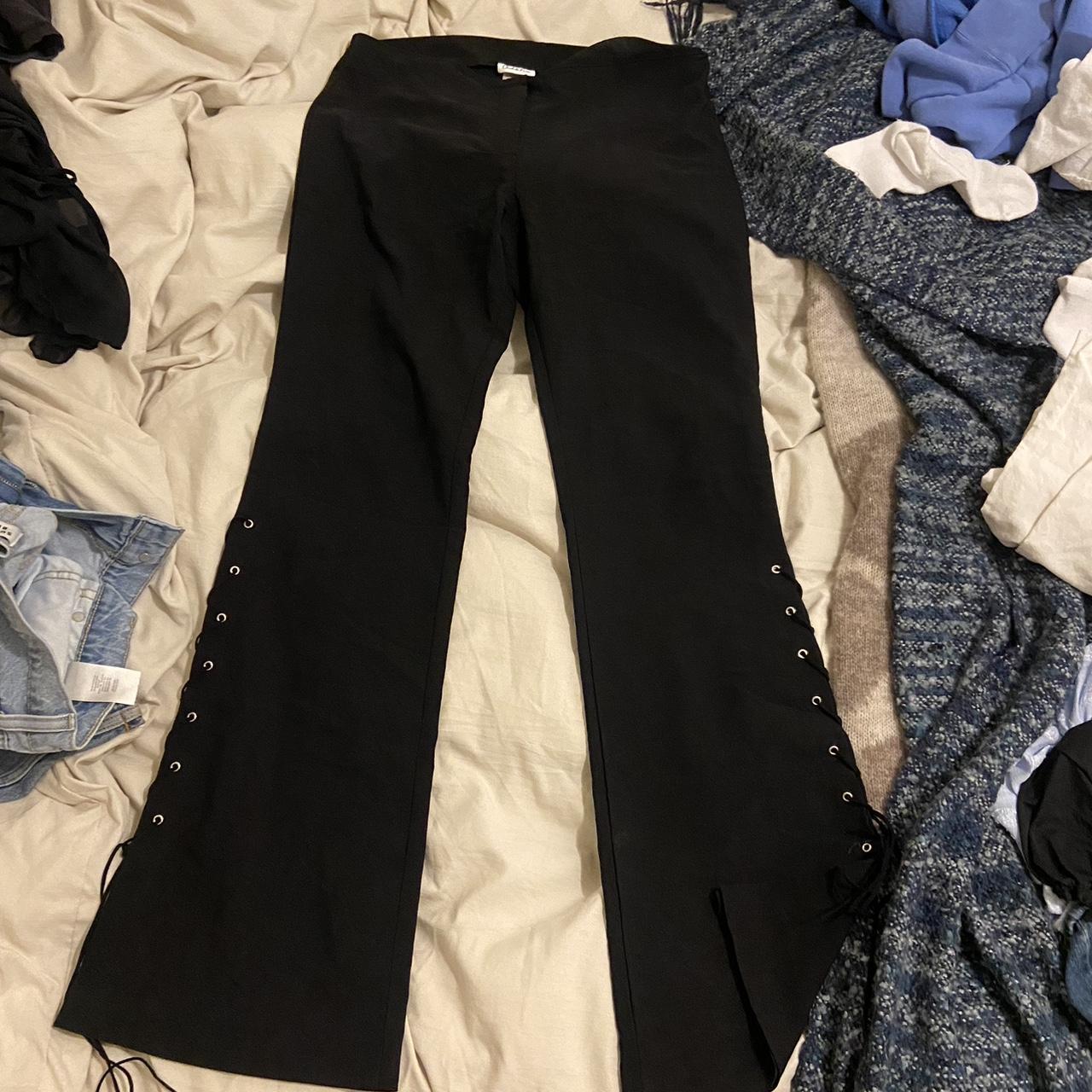 vintage charlotte russe lace up flare pants. so cute... - Depop