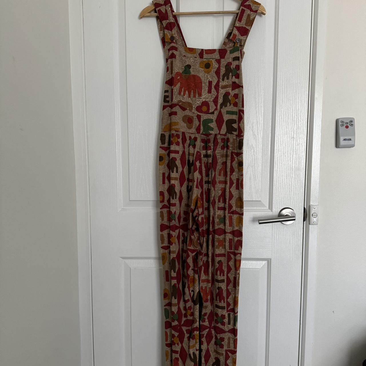 Pure cotton patterned long overalls One size, best... - Depop