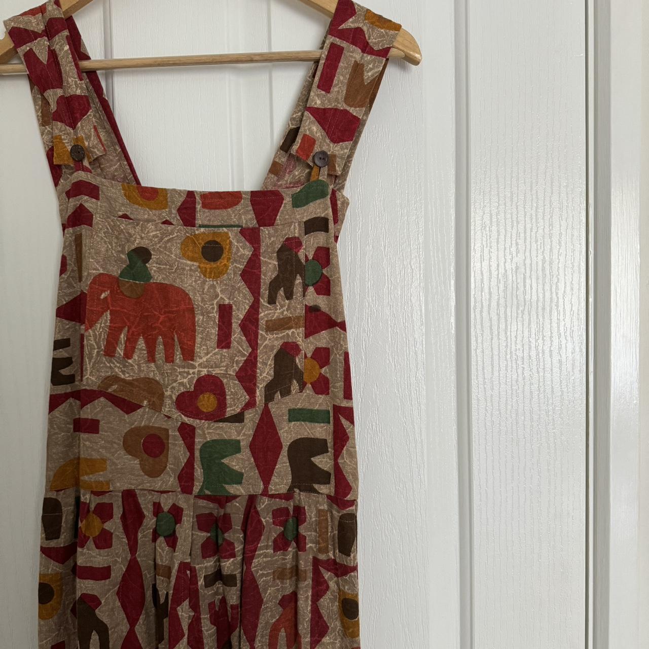 Pure cotton patterned long overalls One size, best... - Depop