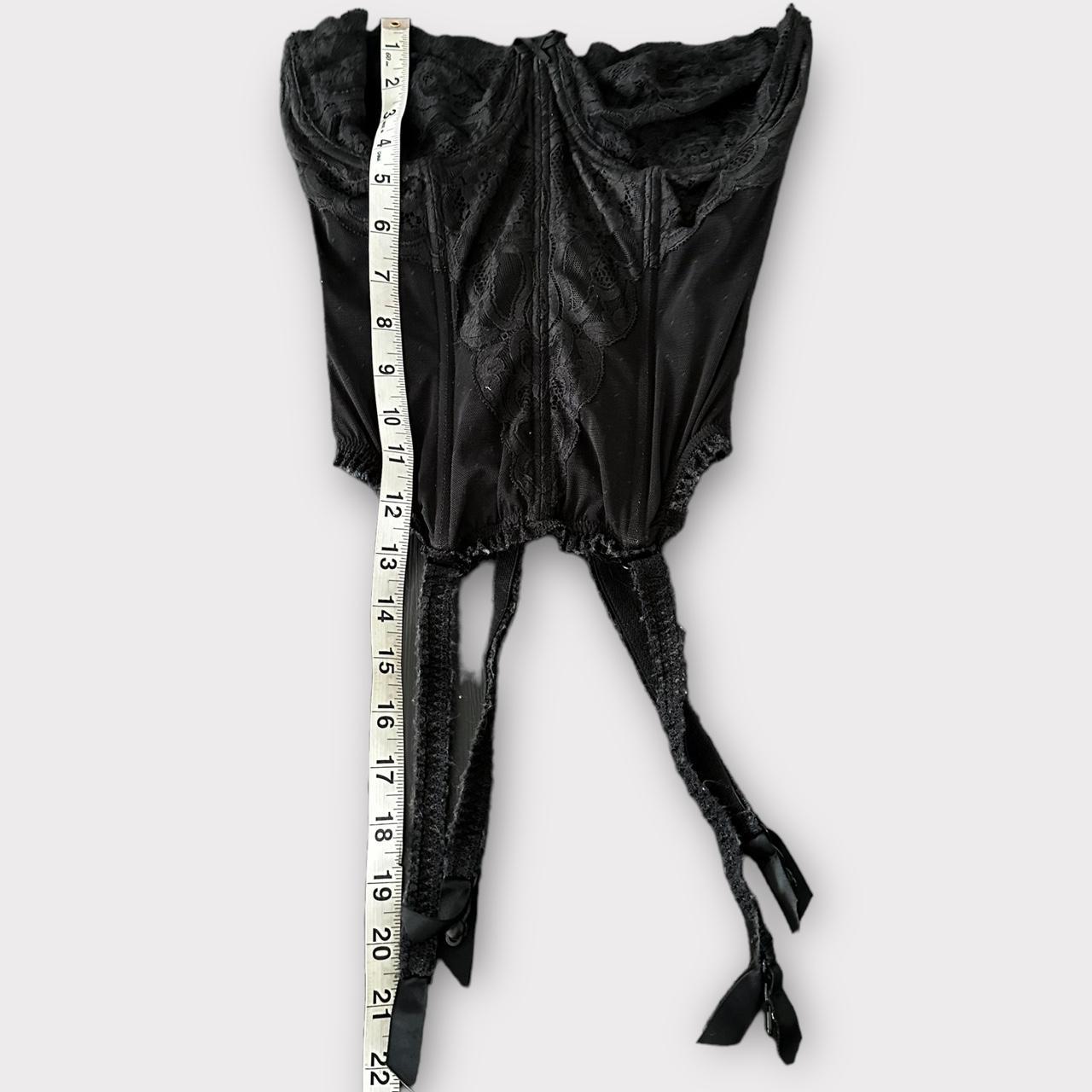 Vintage 70’s black lace corset European size 36,... - Depop