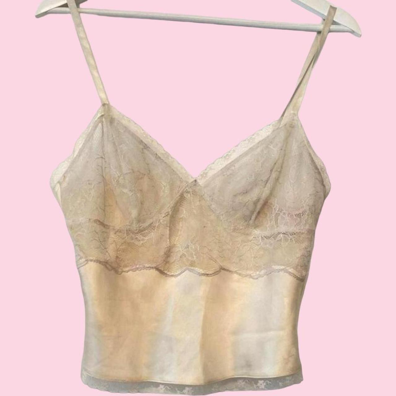 Victoria’s Secret 100% silk Lacey cami top Size... - Depop