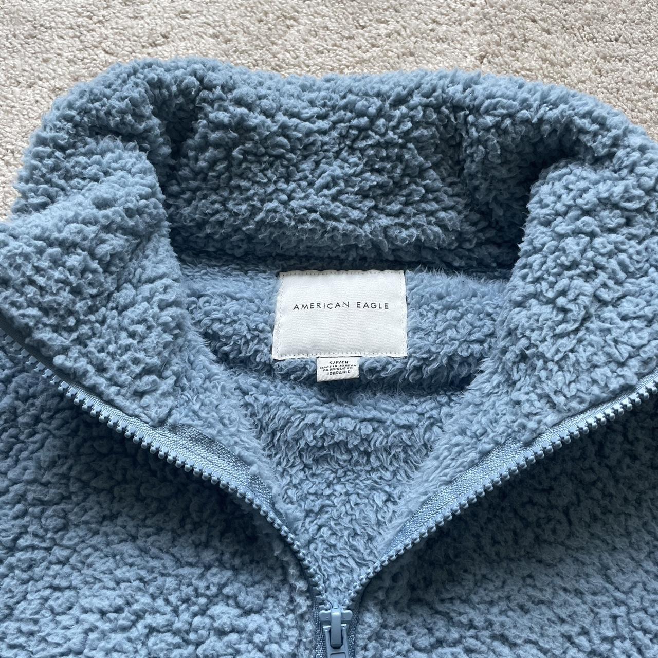 American Eagle blue sherpa jacket Worn a few times... - Depop