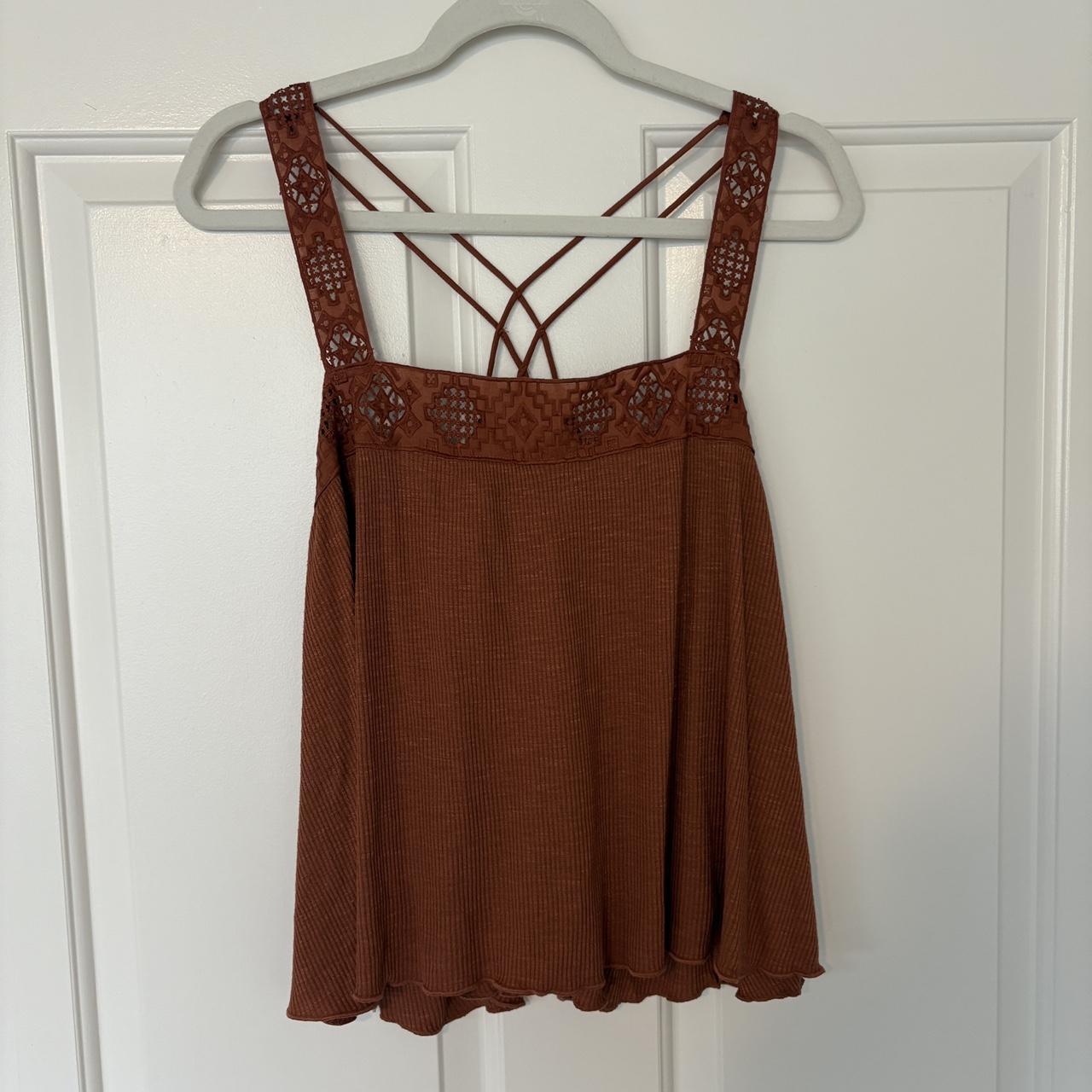 lucky brand brown/red/rust tank top nwot, never... | Depop
