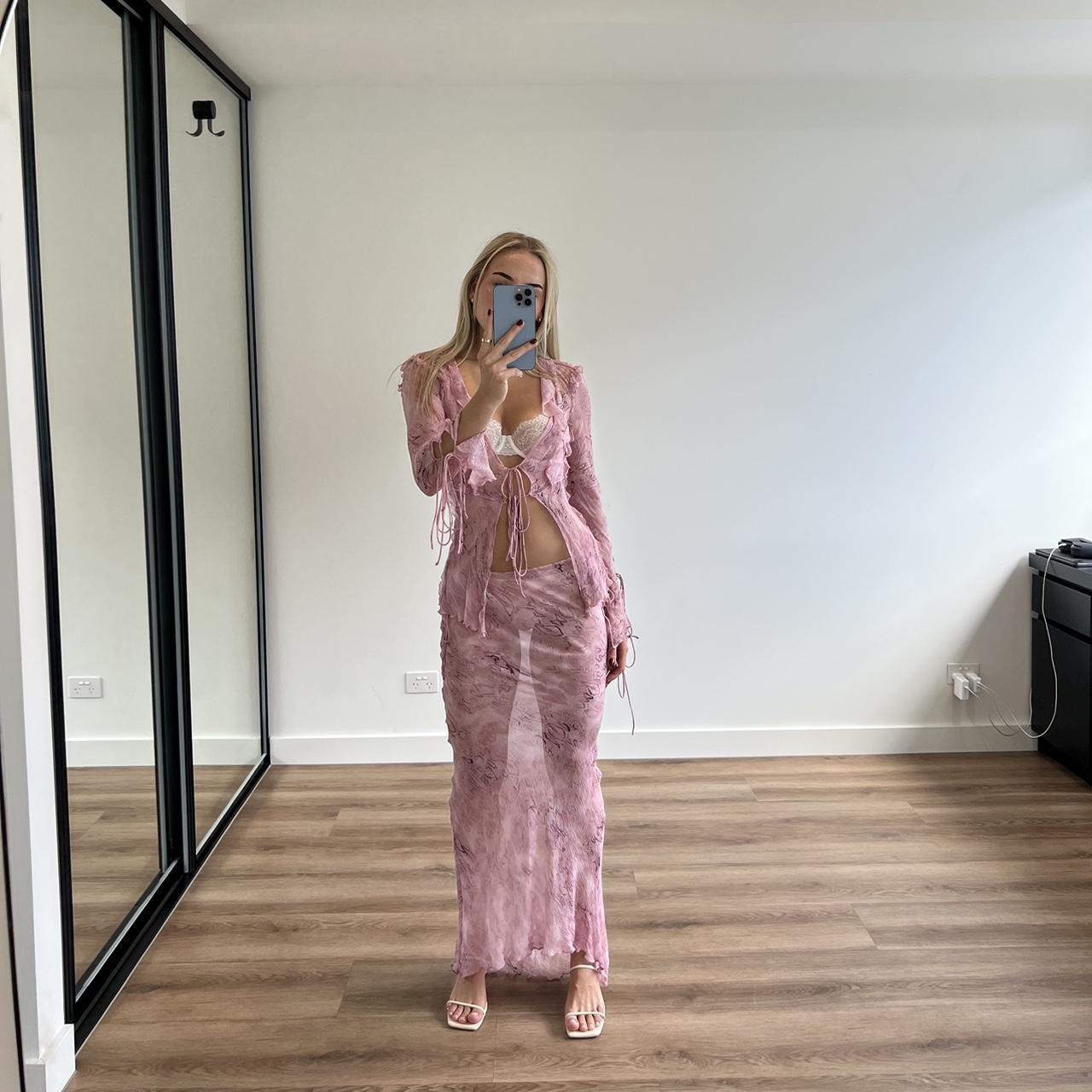 Rat & Boa Cobra blouse and skirt set in pink, both... - Depop