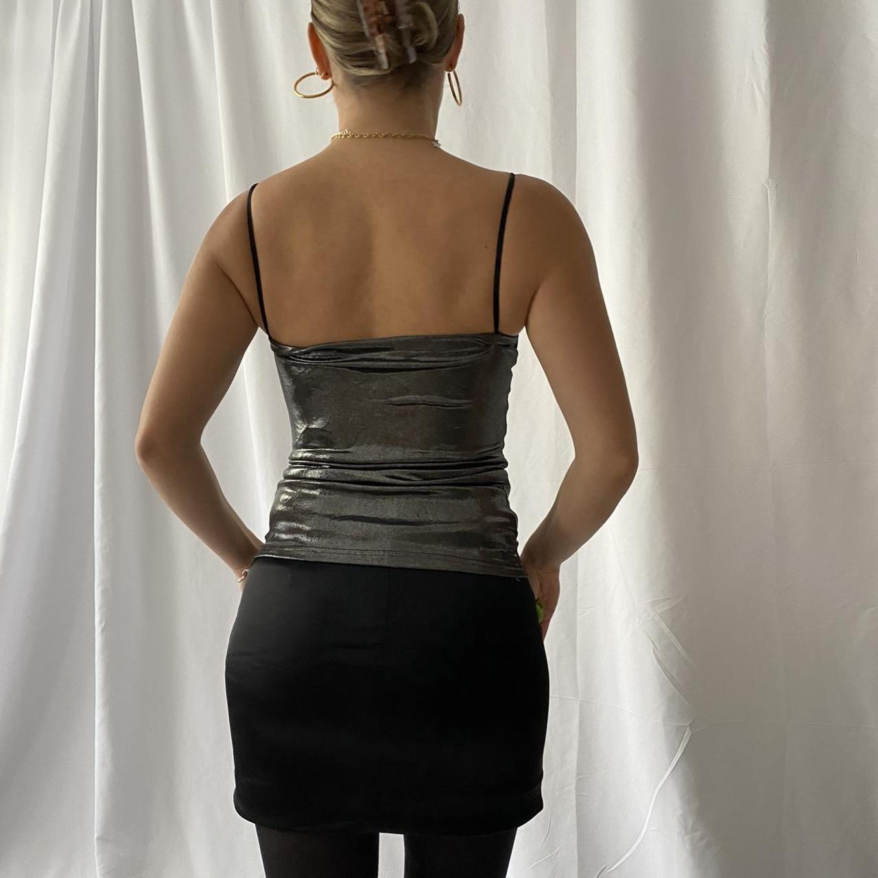 Vintage 00s silver corset style cami top. Beaut... - Depop