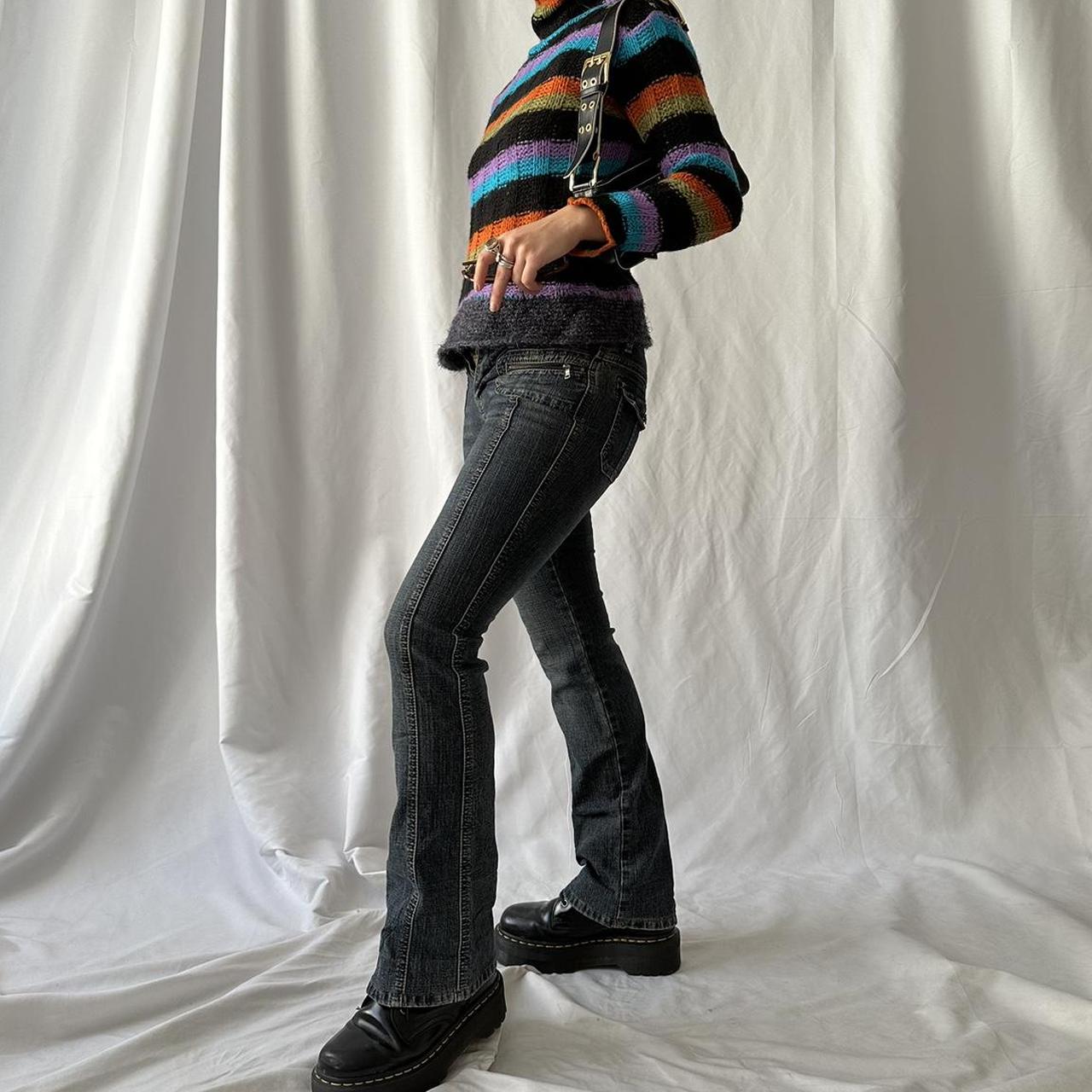 Vintage 90s low waisted bootcut / flared jeans with... - Depop