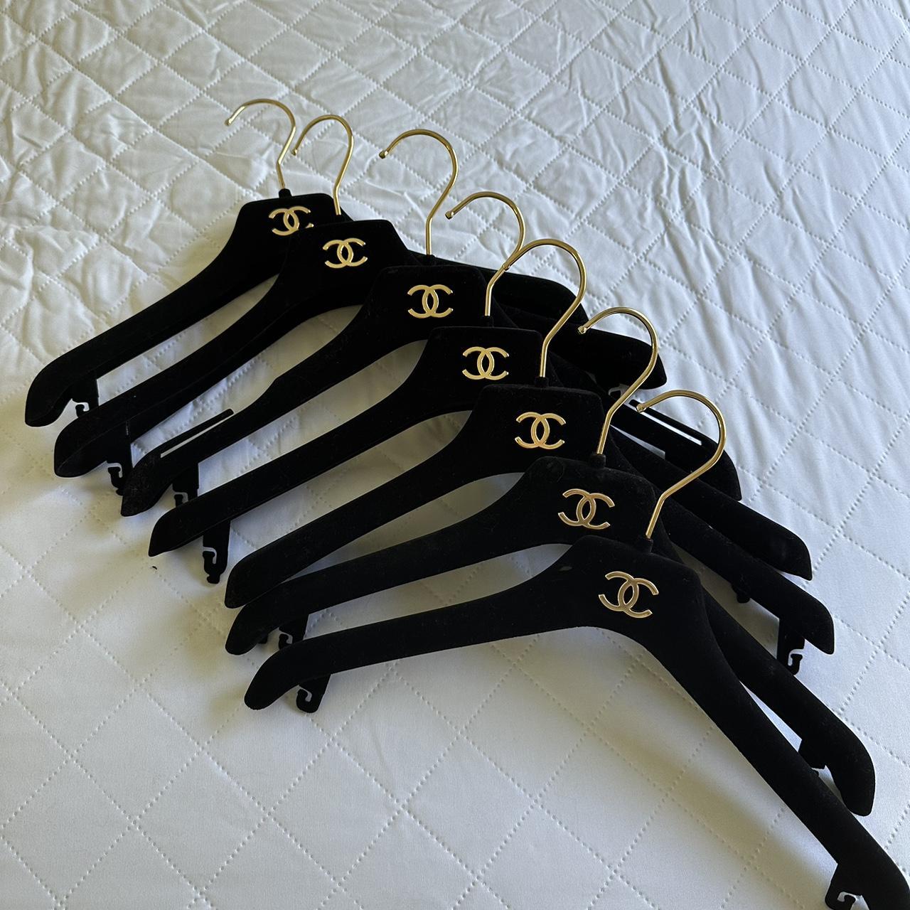 Black Velvet Chanel Hangers (7ct.) Come as a... - Depop