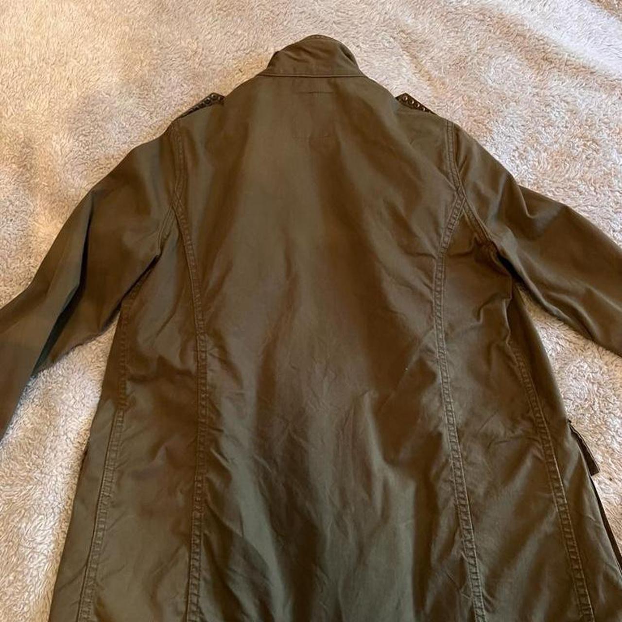 Hysteric Glamour Women's Khaki and Silver Coat | Depop