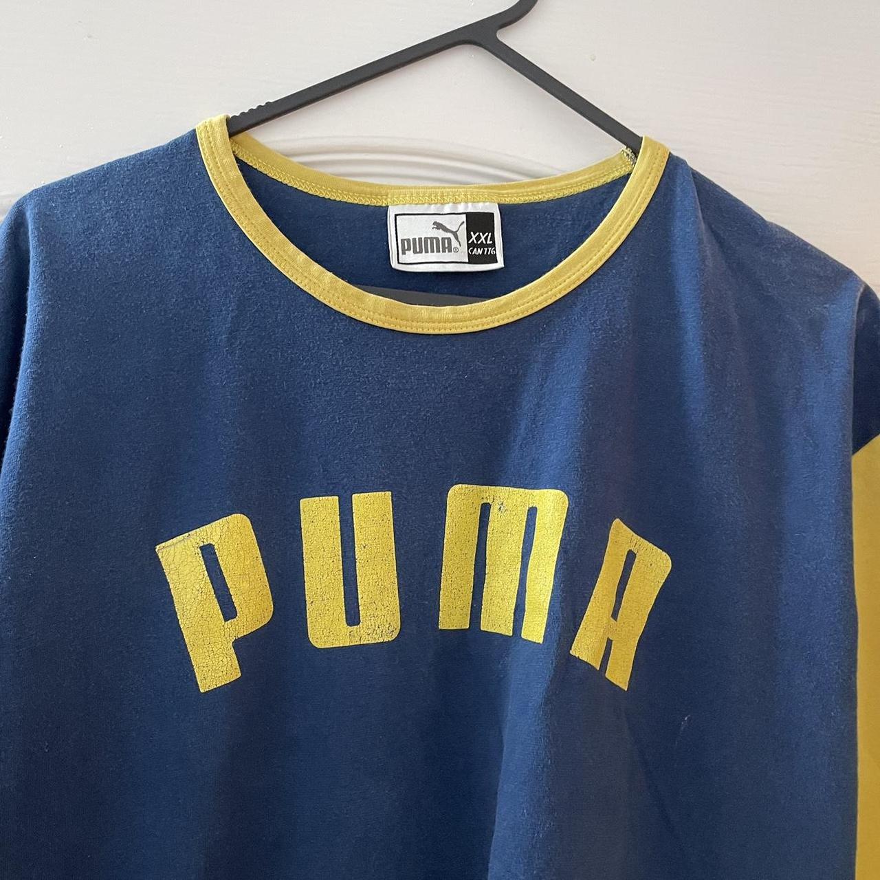 Unisex vintage Puma T-shirt Vintage sports top - Depop