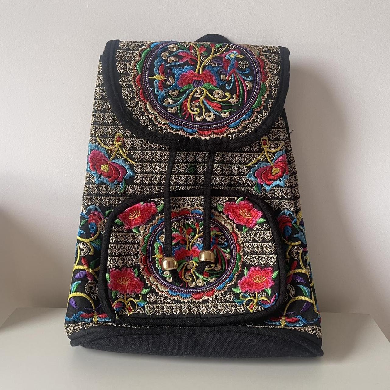 Unbranded embroidered boho style backpack Purchased... | Depop