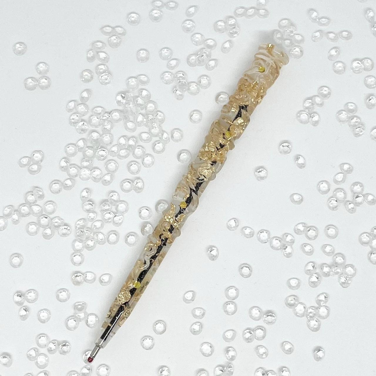 HANDMADE RESIN GOLD FLAKES WAND PEN Perfect gift... - Depop