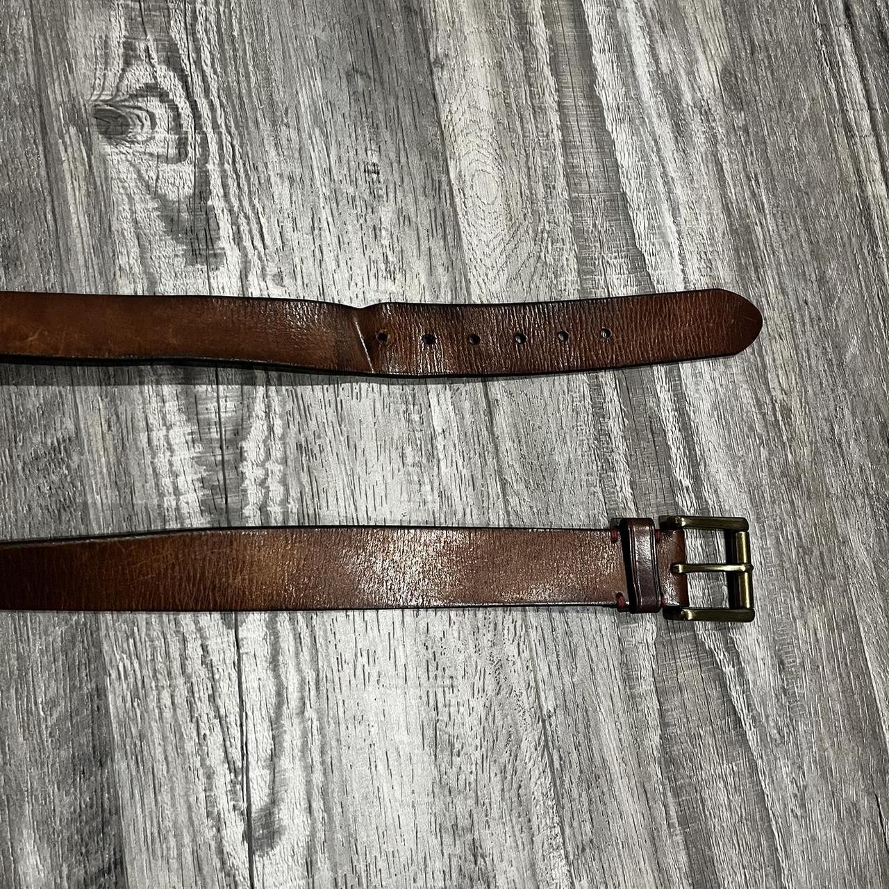 vintage men’s brown leather belt from gap for a size... - Depop