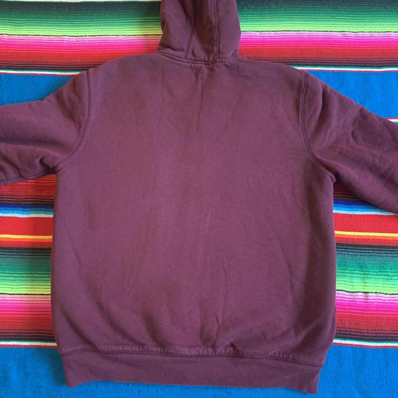 Burgundy red Sherpa/fleece lined GAP spell out zip... - Depop